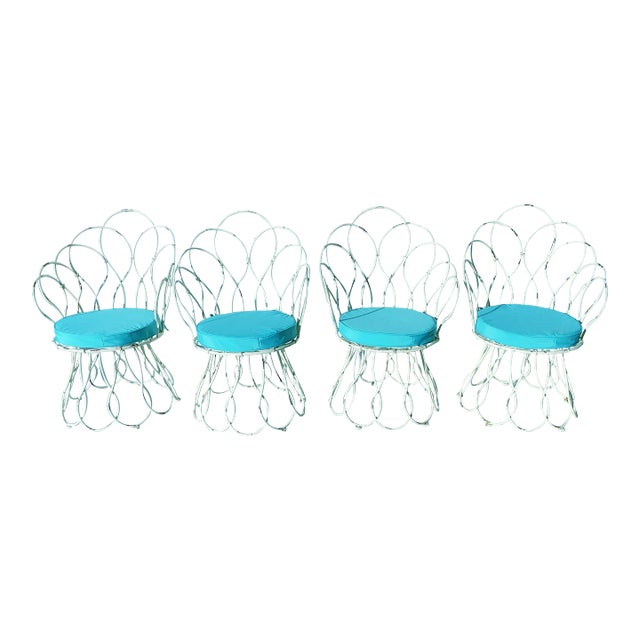 Vintage Metal Loop Patio Chairs - Set of Four | Chairish
