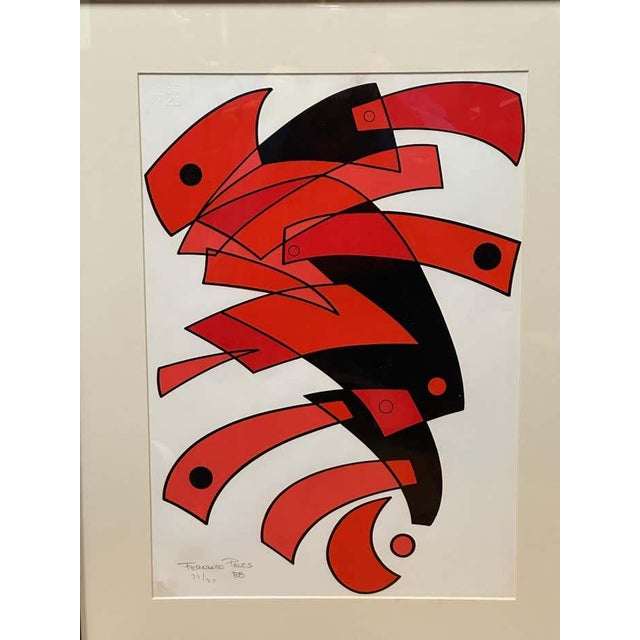 Fernando Palos Red Abstract | Chairish