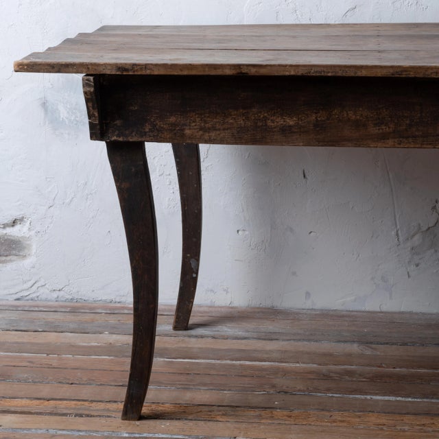Primitive Walnut Sabre Leg Table, 19th Century | Chairish