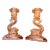 Antique Pink Glass Dolphin Candlesticks,pr | Chairish