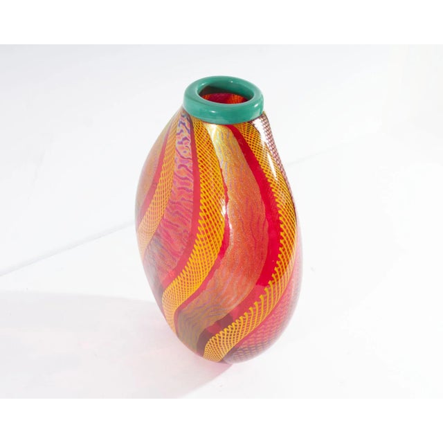 Ken and Ingrid Hanson Signed 2019 Art Glass Vase | Chairish