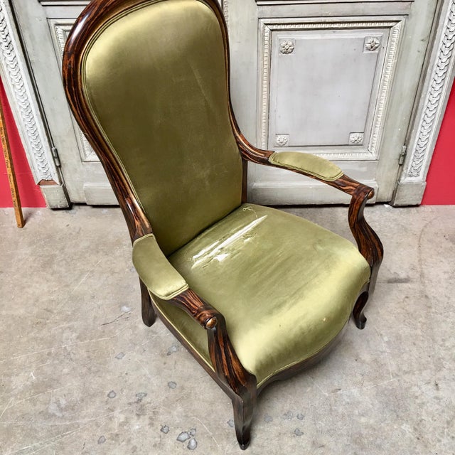 19th Century French Faux Rosewood Voltaire Chair | Chairish