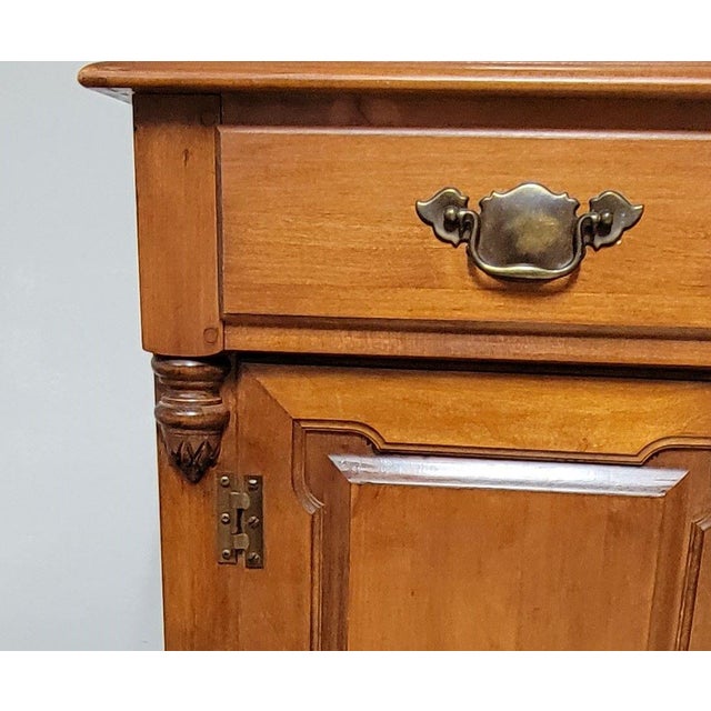 American Solid Rock Maple Stepback China Cabinet Cupboard | Chairish