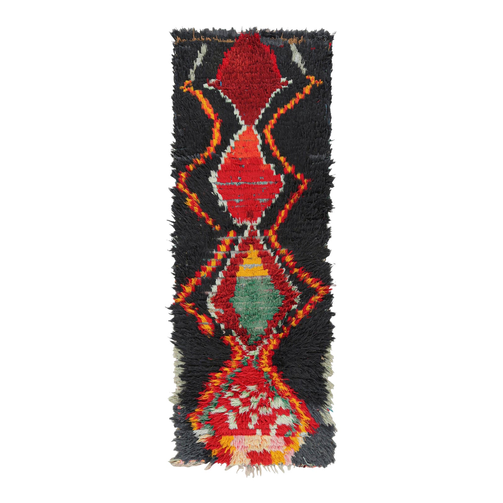 Vintage Moroccan Runner Rug With Red Lozenge Medallions, From Rug ...