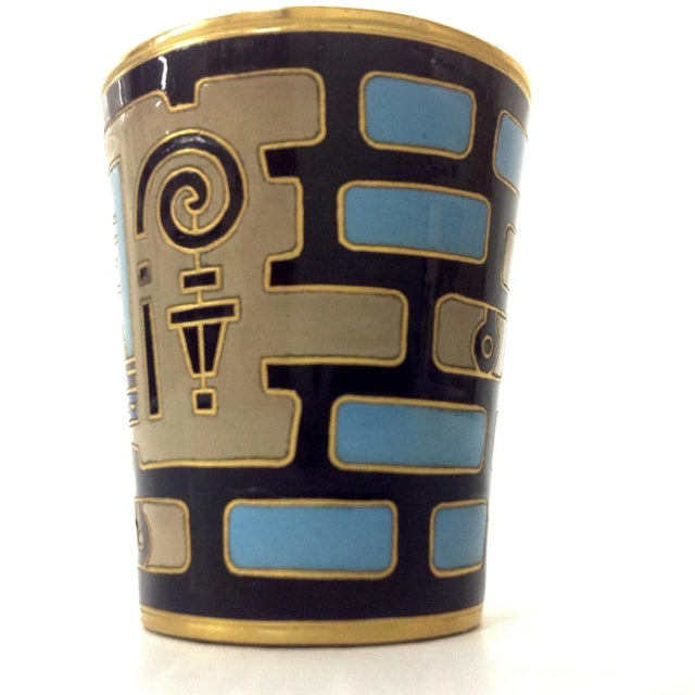 Russian Enameled Gold Vodka Cup | Chairish