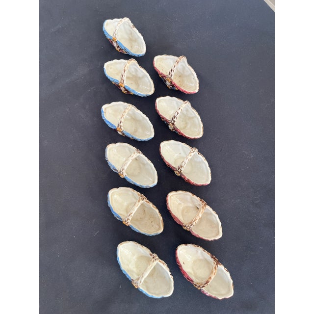 Set of 11 Capo Di Monte German Salt Cellars Handled Baskets | Chairish
