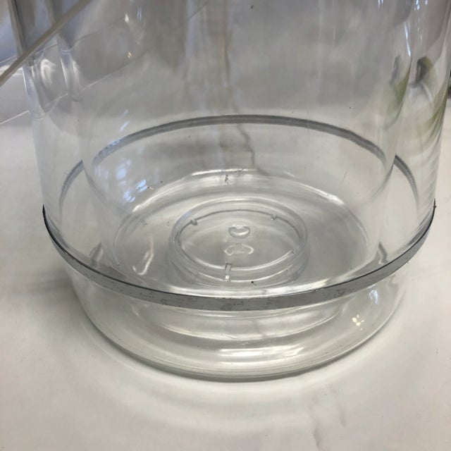 Vintage Clear Acrylic Ice Bucket With Silver Trim and Lid | Chairish