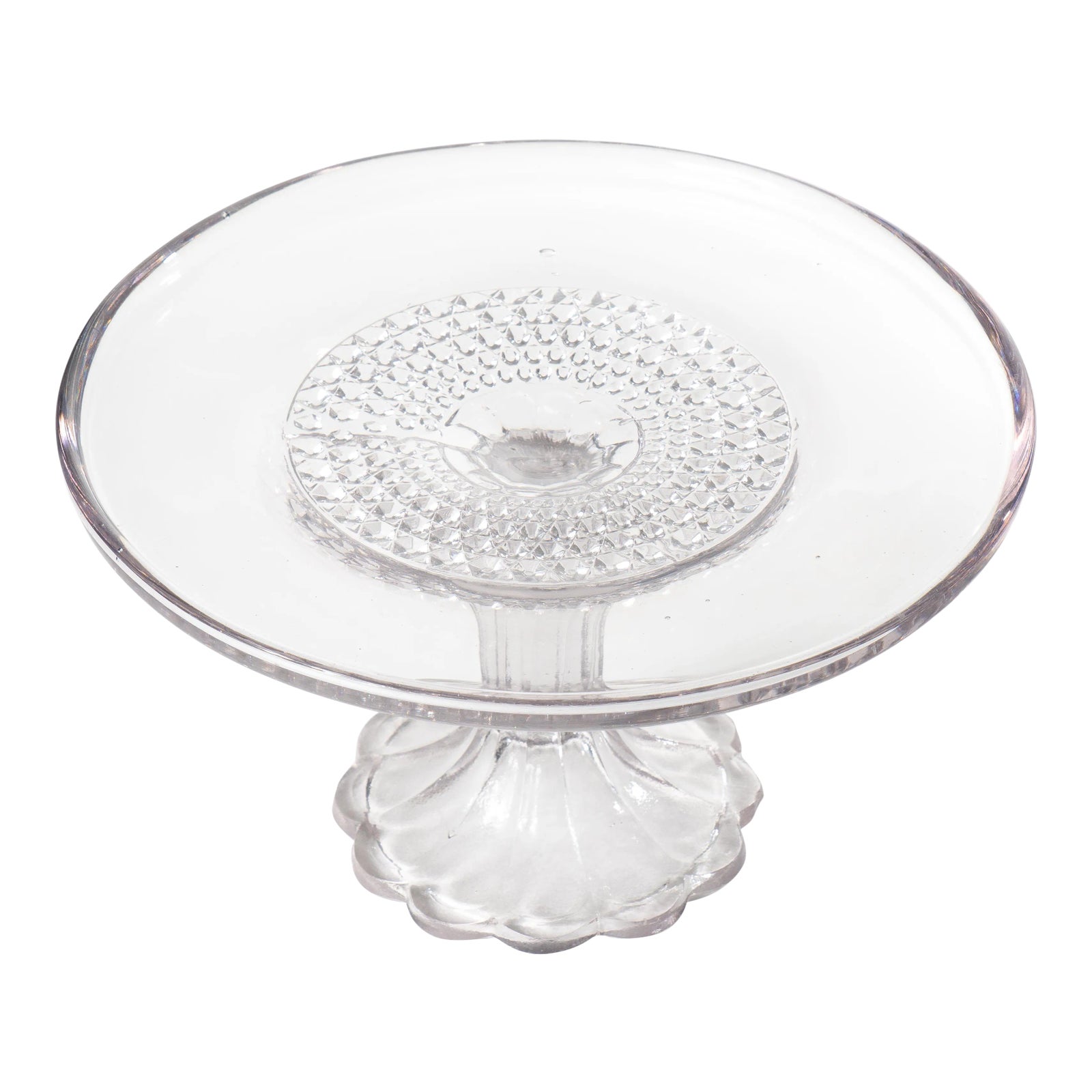 Mid 19th Century American Pressed Flint Glass Pastry Stand | Chairish