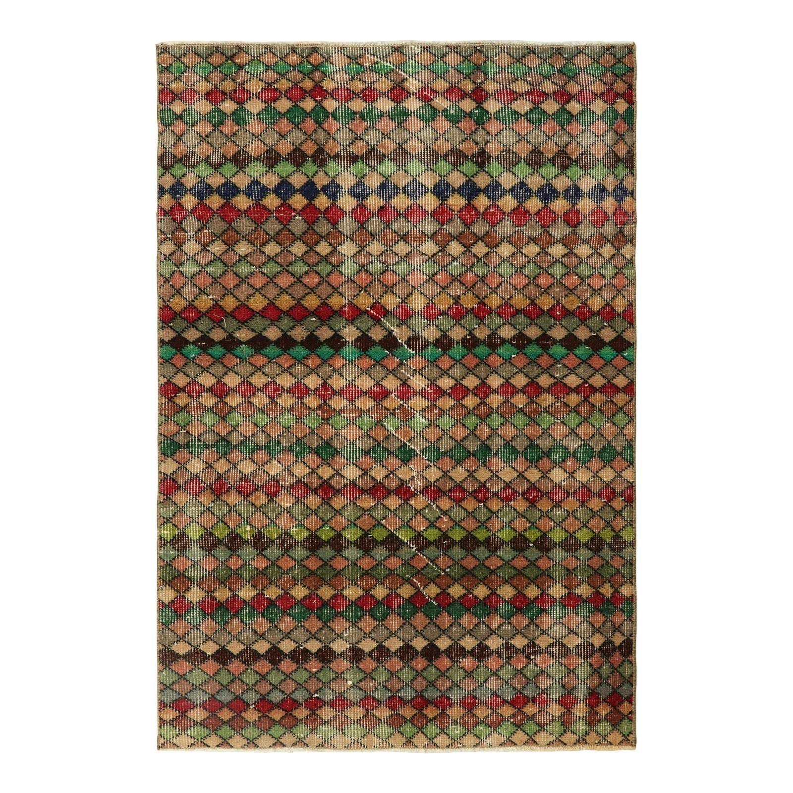 Vintage Zeki Müren Rug With Polychromatic Geometric Patterns, From Rug ...