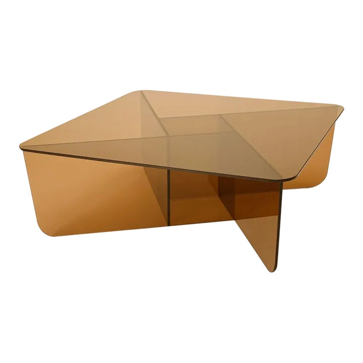 Acrylic Coffee Table Amber - Caramel | Chairish