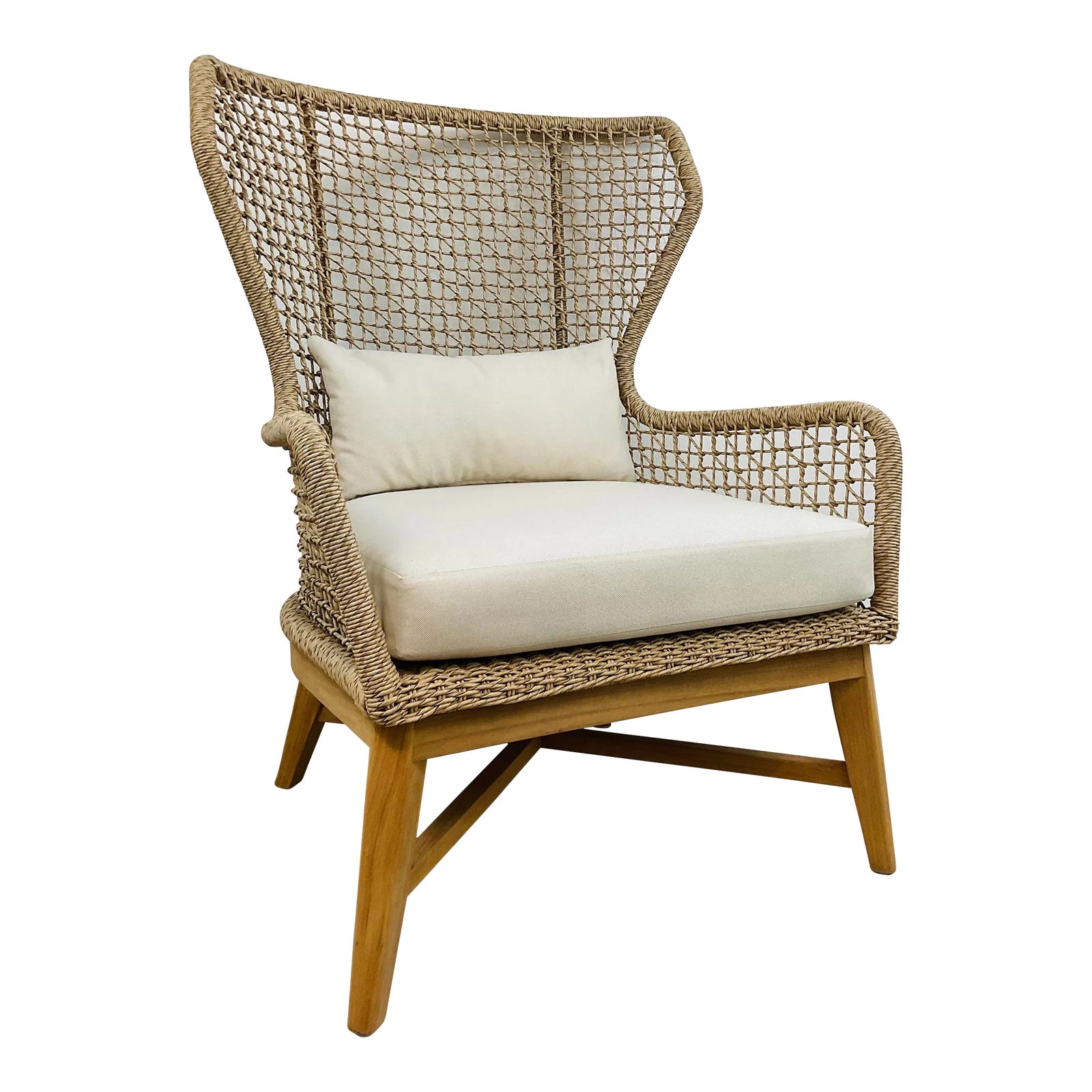 Made Goods Organic Modern Twisted Faux Wicker Outdoor Wingback Kalidas ...