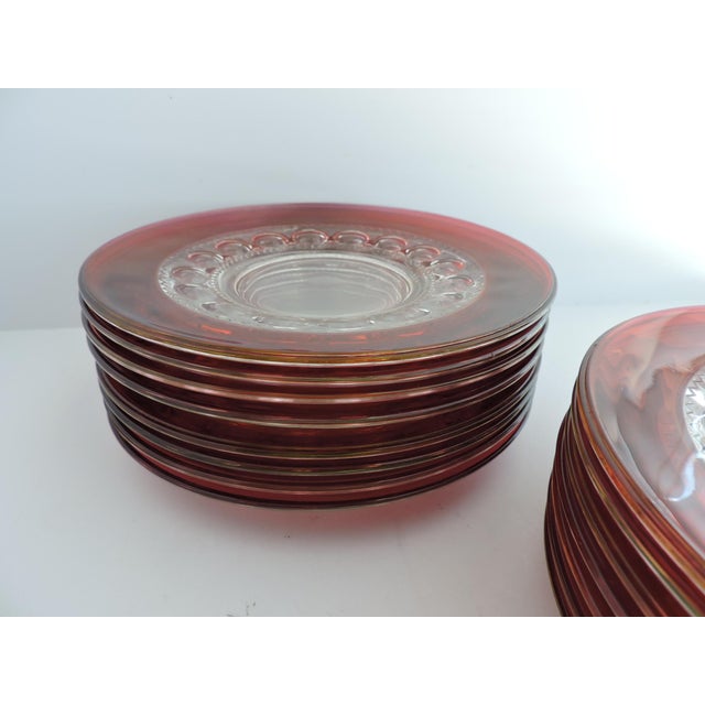 1950s Kings Crown Indiana Glass Buffet Dishes Ruby Red Glass Salad ...