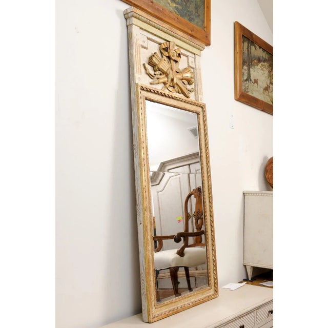 Swedish Gustavian Period 1780s Painted Giltwood Mirror with Carved ...