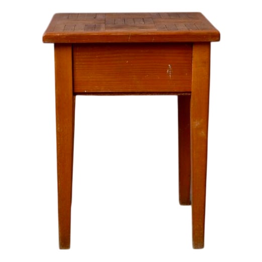 Shoe Shine Stool with Chest and Oak Marquetry Top | Chairish