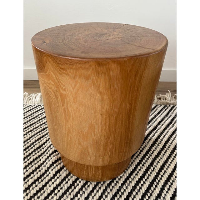 Teak Pedestal Side Table | Chairish