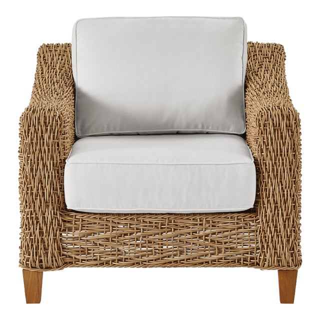 Contemporary Laconia Wicker Lounge Chair | Chairish