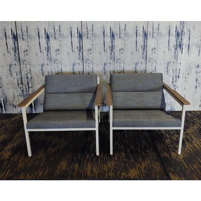 Gus Halifax Modern Metal Frame Lounge Armchairs - a Pair | Chairish