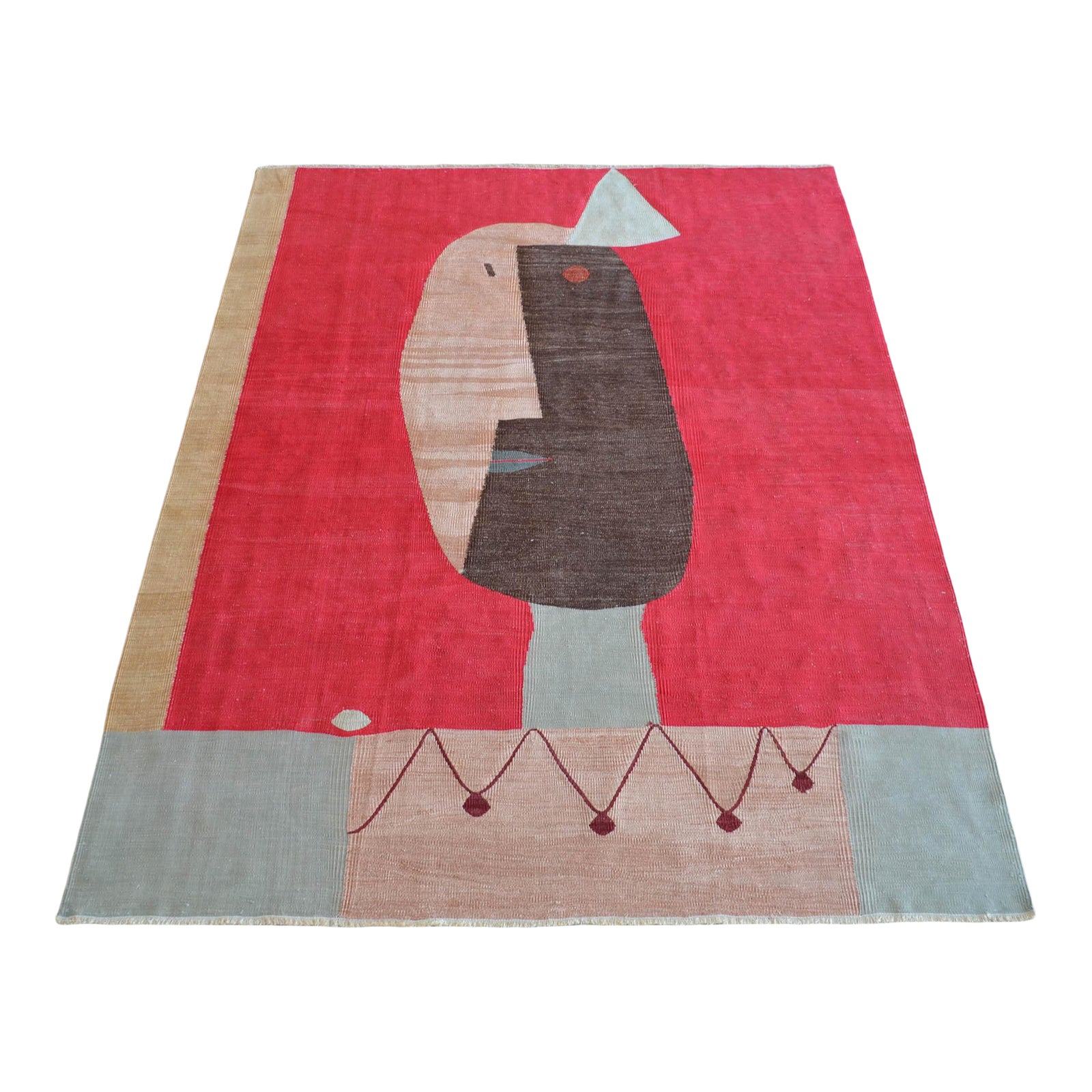 Paul Klee -Clown- Inspired Silk Hand Woven Area Wall Rug 4′4″ × 5′10 ...