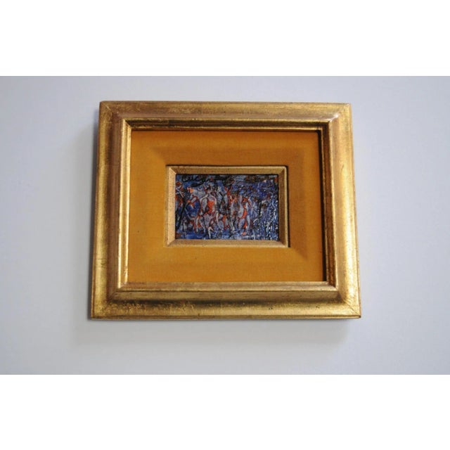 Two Pascal Cucaro Abstract Figural Oil Paintings on Masonite | Chairish