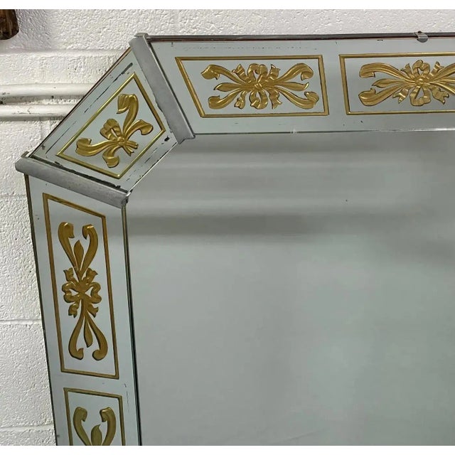 Hollywood Regency Style Venetian Eglomise Gold Bow & Ribbon Design Wall ...