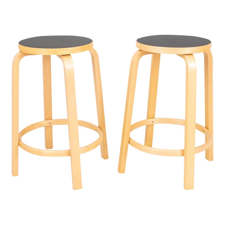 Alvar Aalto Artek Mid-Century Modern High Stools 2 | Chairish