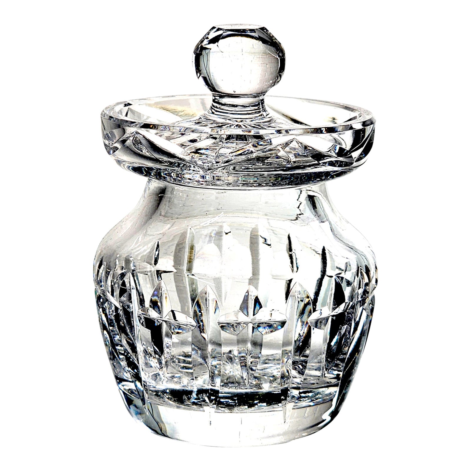 Waterford Marquis Small Covered Jam Jar Cut Crystal Glass 4" | Chairish