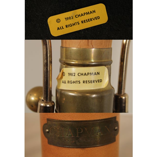 Chapman Vintage Leather Wrapped Brass Floor Lamp | Chairish