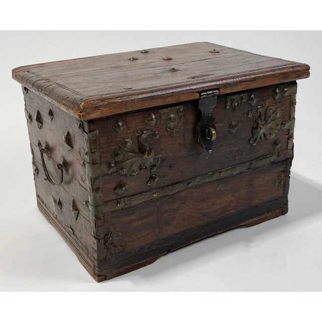 Antique Late 19th C Primitive Wood Strong Box | Chairish