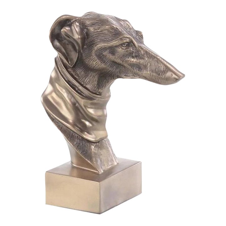 John Richard Whippet Greyhound Dog Bust Sculpture | Chairish