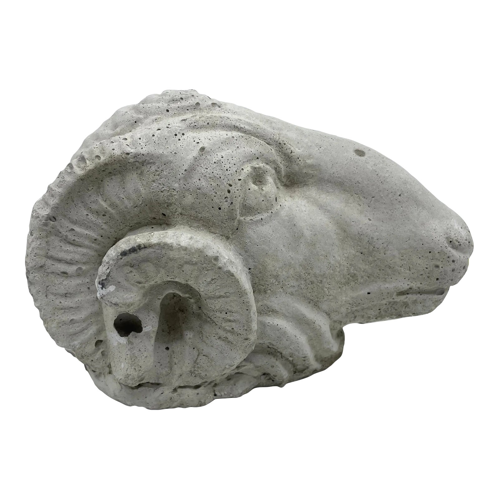 Antique Architectural Rams Head Statue | Chairish