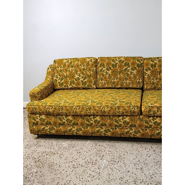 Mid Century Modern Three Cushion Sofa with Vintage Flower Power ...