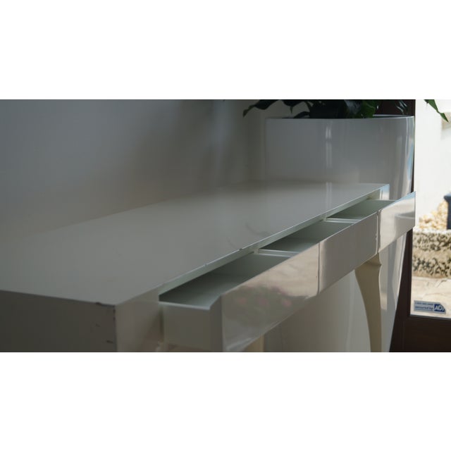 Reeves Design Ivory Wood Console Table | Chairish