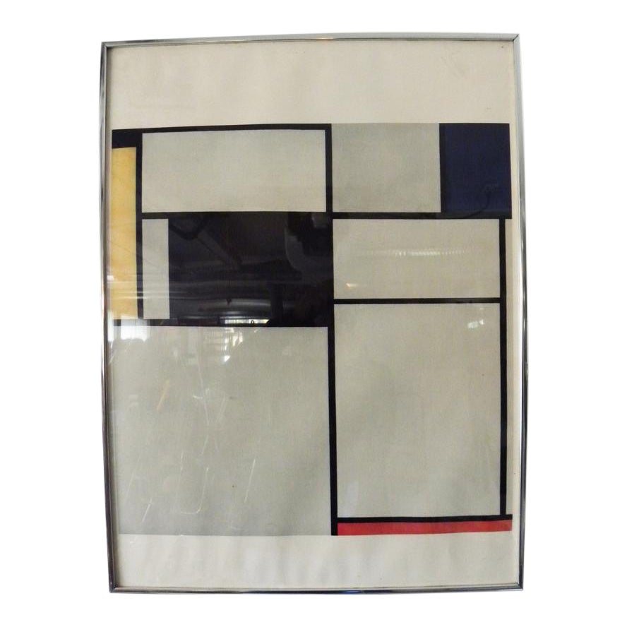 Vintage Mid Century Modern Print After Piet Mondrian Framed Chairish