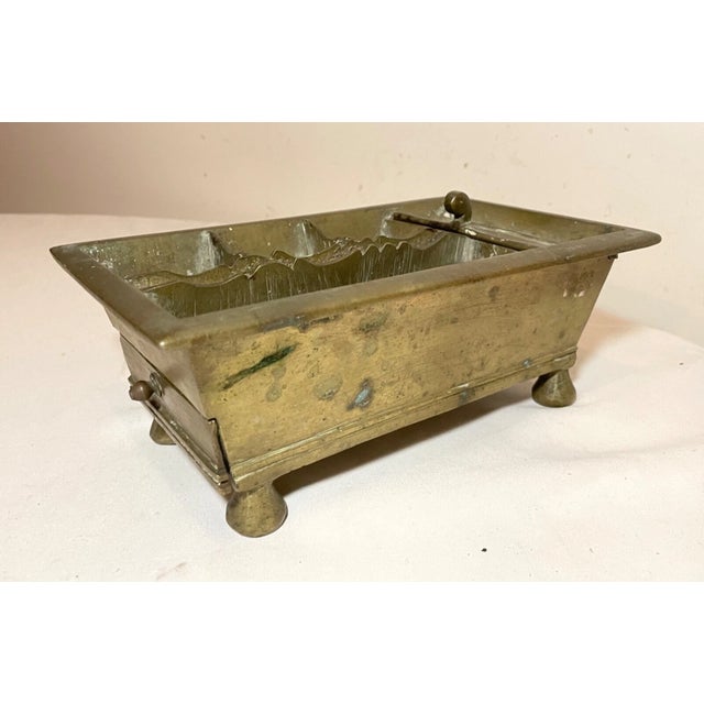Rare Antique 18th Century Handmade Brass Smoking Stand Desk Caddy ...