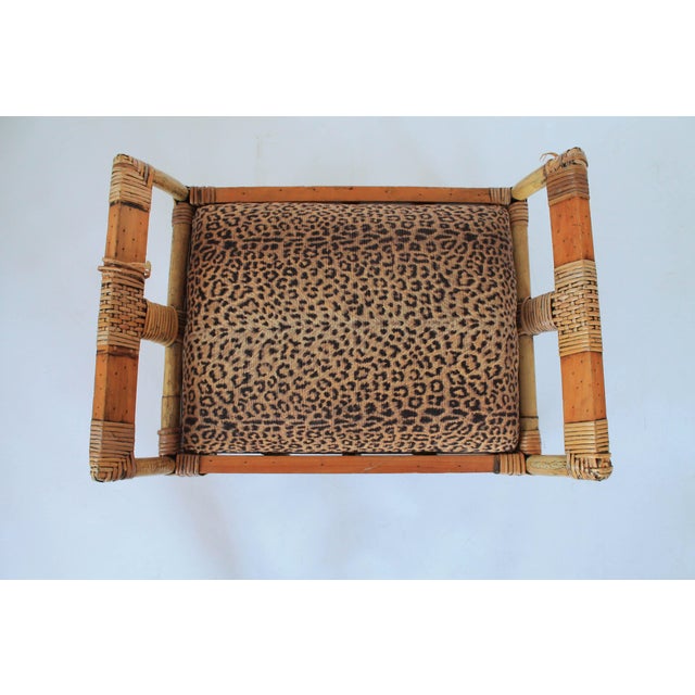 Vintage Bamboo Vanity Seat or Stool | Chairish