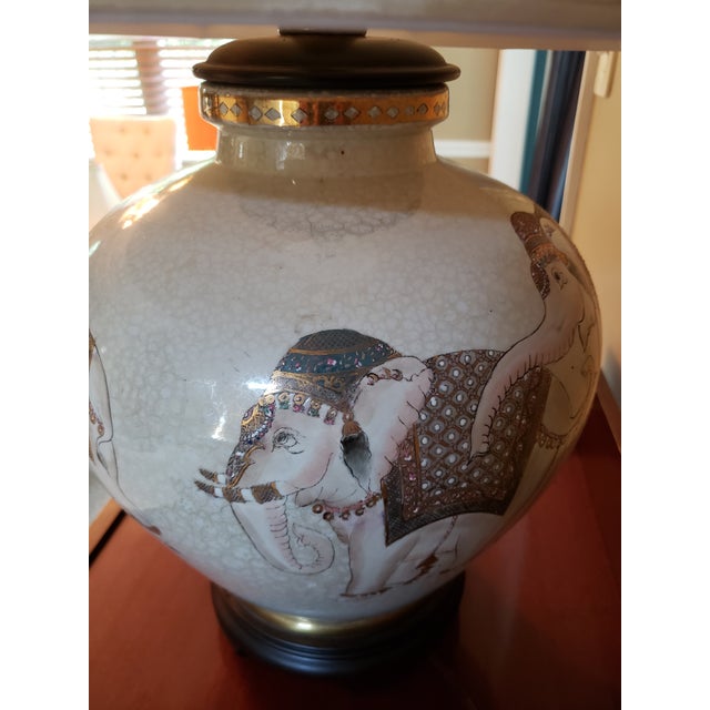 Late 20th Century Frederick Cooper Parade of Elephants Table Lamp ...
