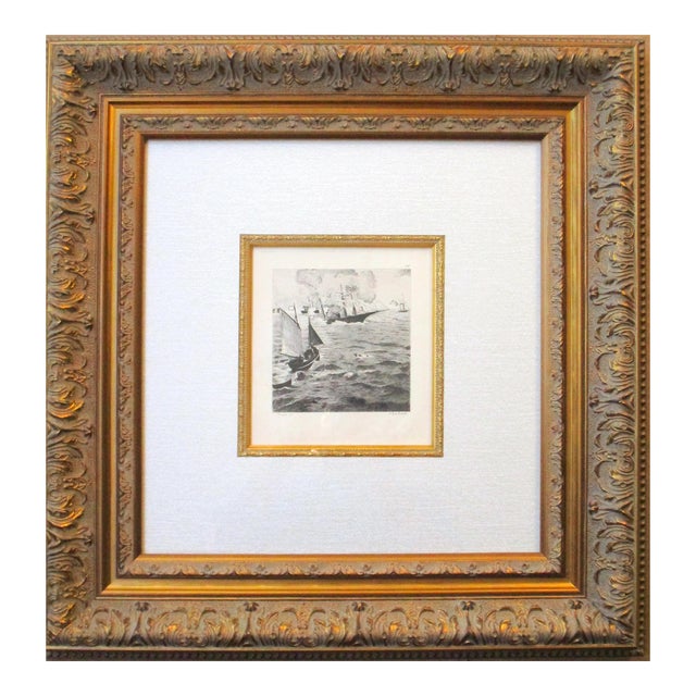 Combat de Alabama, Edouard Manet Etching | Chairish