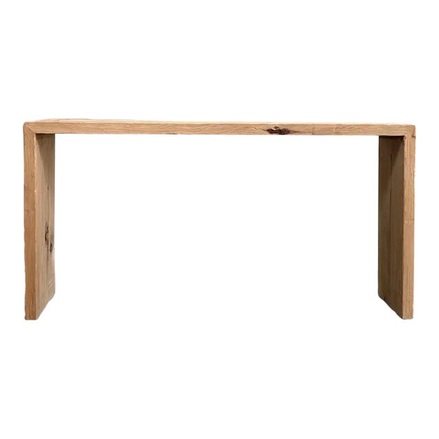 Cypress Wood Waterfall Style Console Table | Chairish