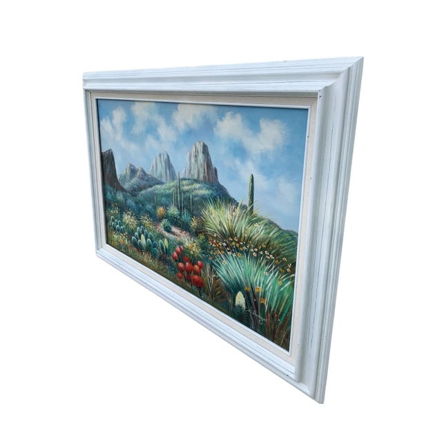 1990s Acrylic on Canvas Desert Landscape Painting, Framed | Chairish