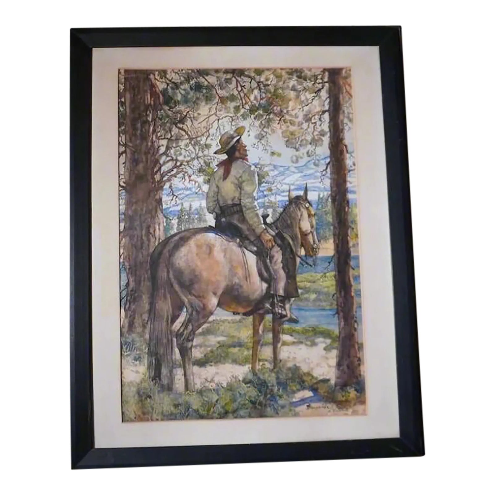 Early 20th Century Hernando Gonzallo Villa, Vaquero on Horseback ...