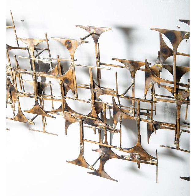 Mid Century Modern Gilded Metal Wall Sculpture Abstract Original Marc ...