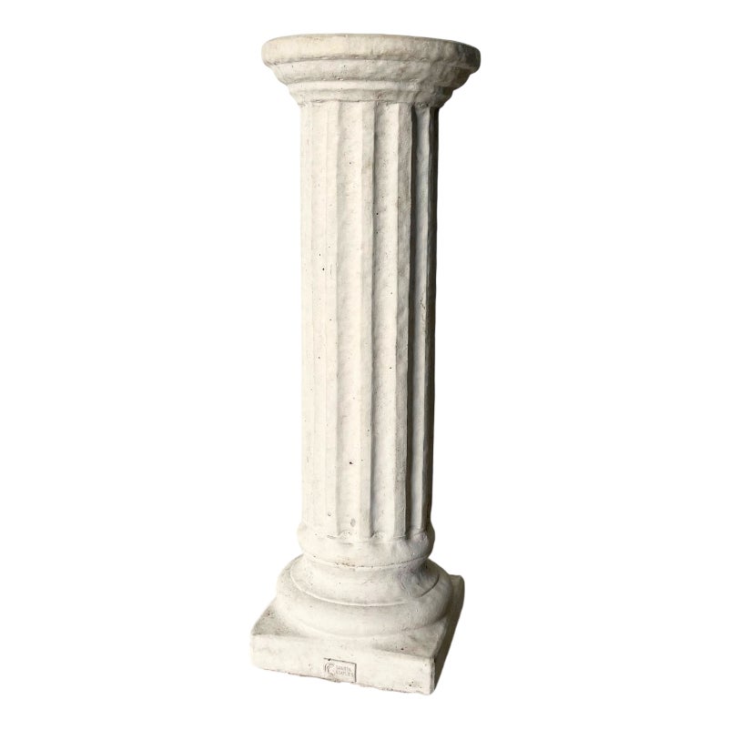 Neoclassical Plinth with Fluted Column | Chairish