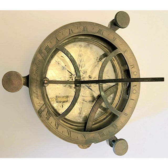 Adam's, London, 18th Century Antique Brass Compass/Sundial, Circa 1745 ...