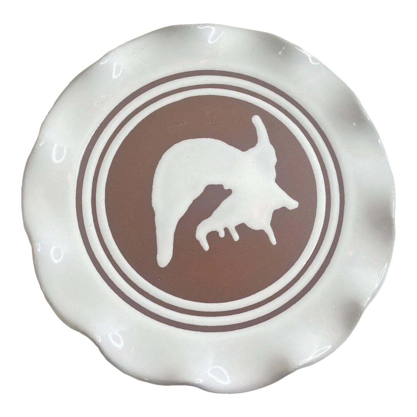 Stephen Pearce Ireland Curly Plate Scalloped Edge Redware Pottery ...