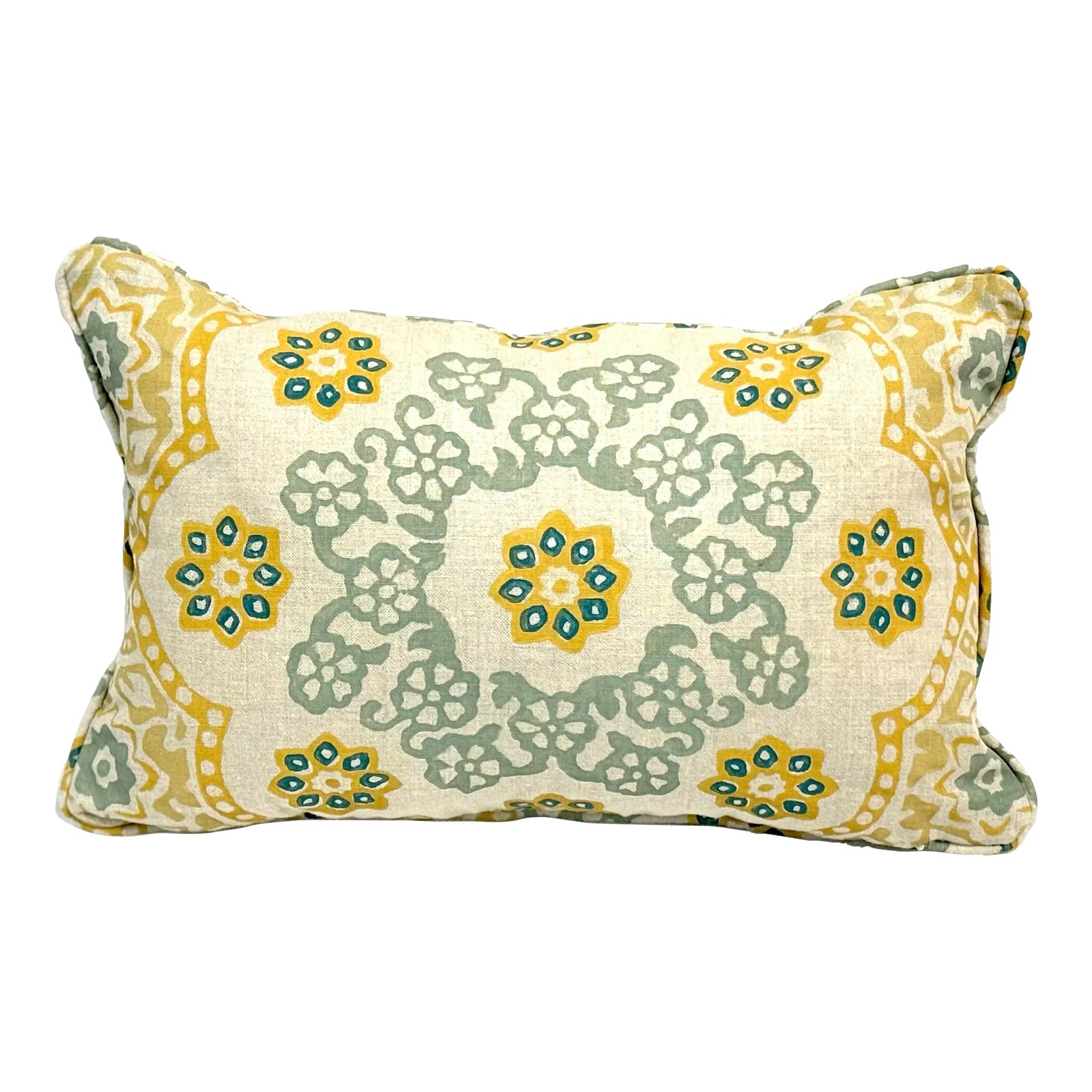 12” X 19” Galbraith and Paul Seville Medallion Goldenrod Lumbar Pillow ...