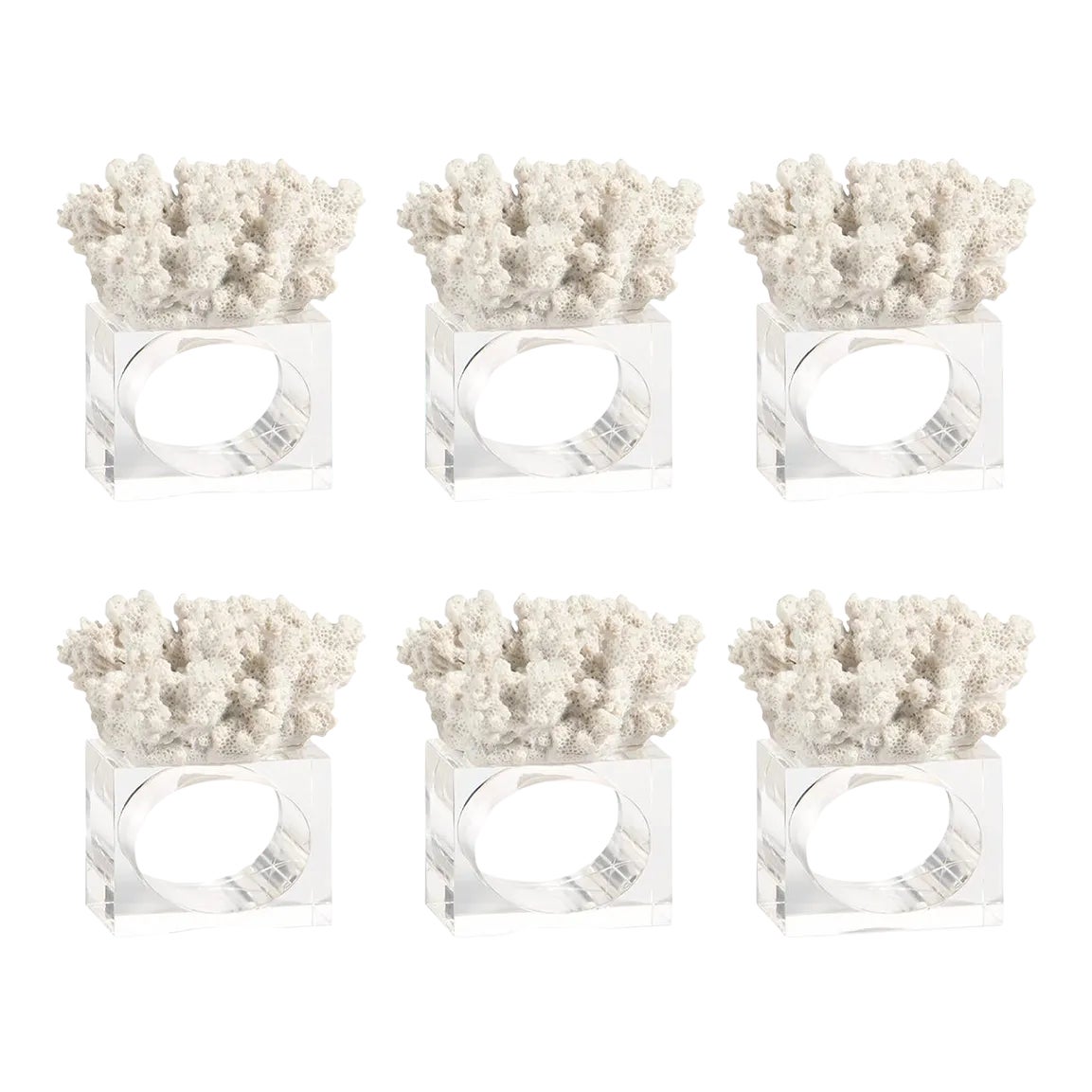 Lia Coral Napkin Rings, Set of 6 | Chairish
