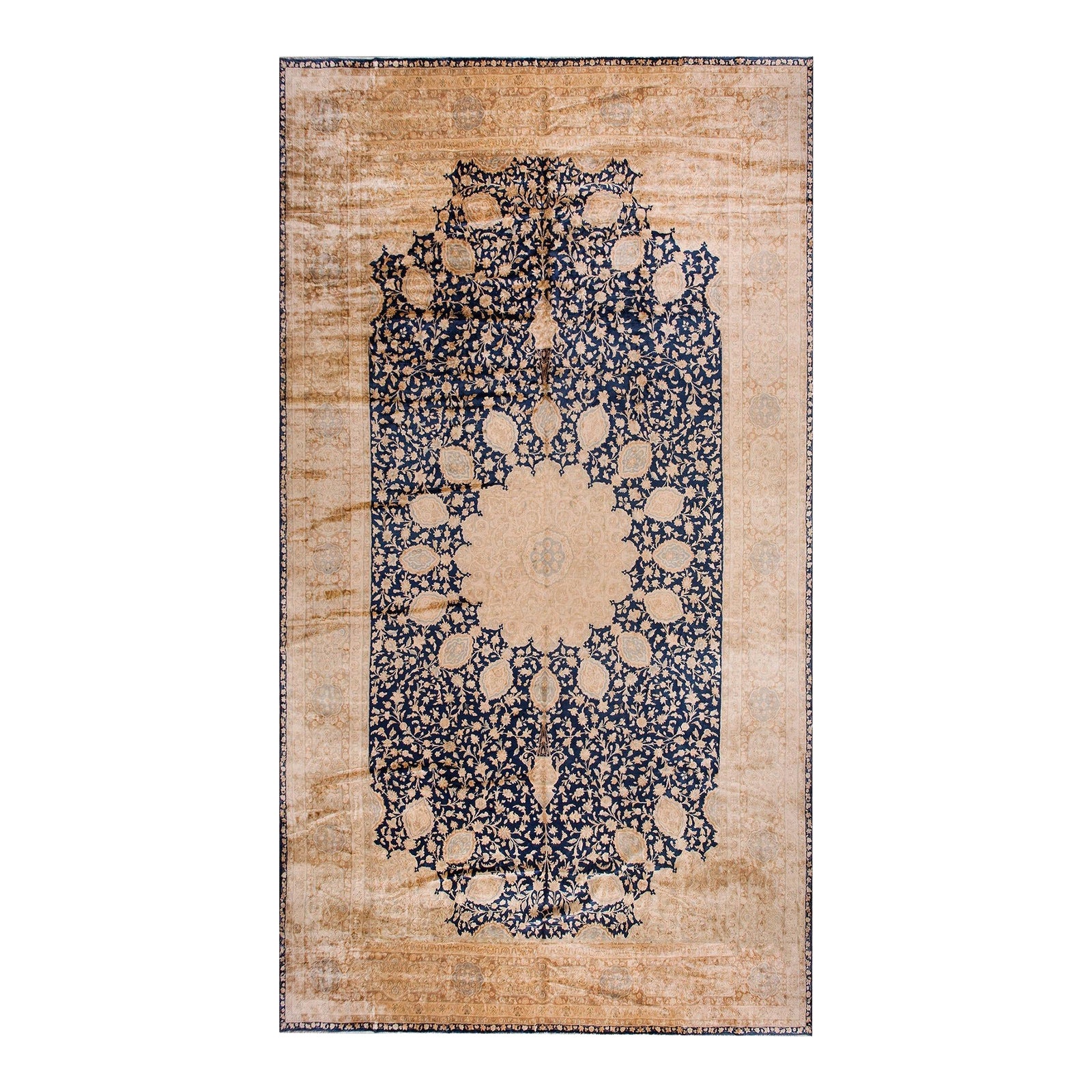 Superb Intricate Medallion Pattern on a Navy Background Color With ...
