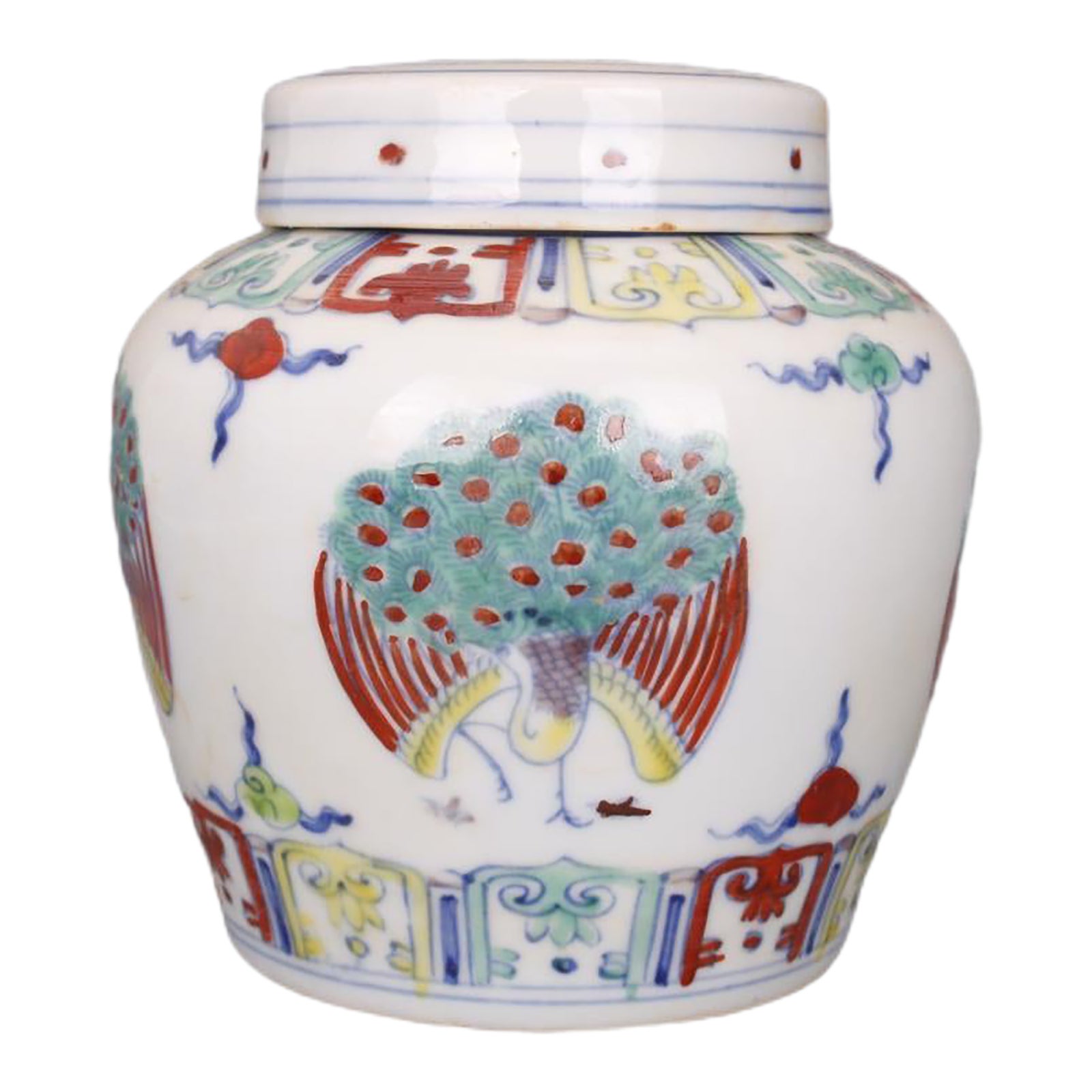 Early 20th Century Chinese Ceramic Tea Jar China Blue and White Doucai ...