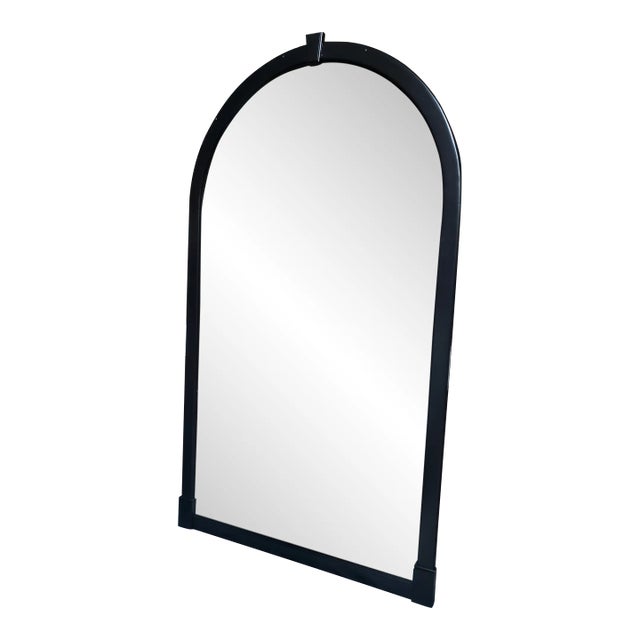 10 Ft Tall 1980s Arched Beveled Mirror With Wood Framing | Chairish