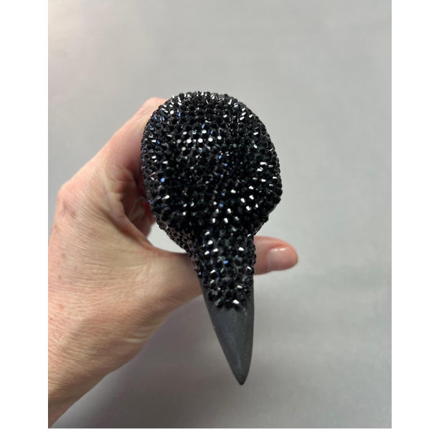 Karla Walter Ceramic, Swarovski Crystals, Wall Sculpture of Crow Head ...